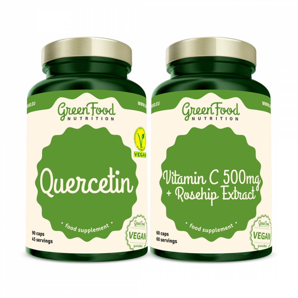 Quercetin 90 Kapseln + Vitamin C 500mg 60 Kapseln :: GreenFood ...